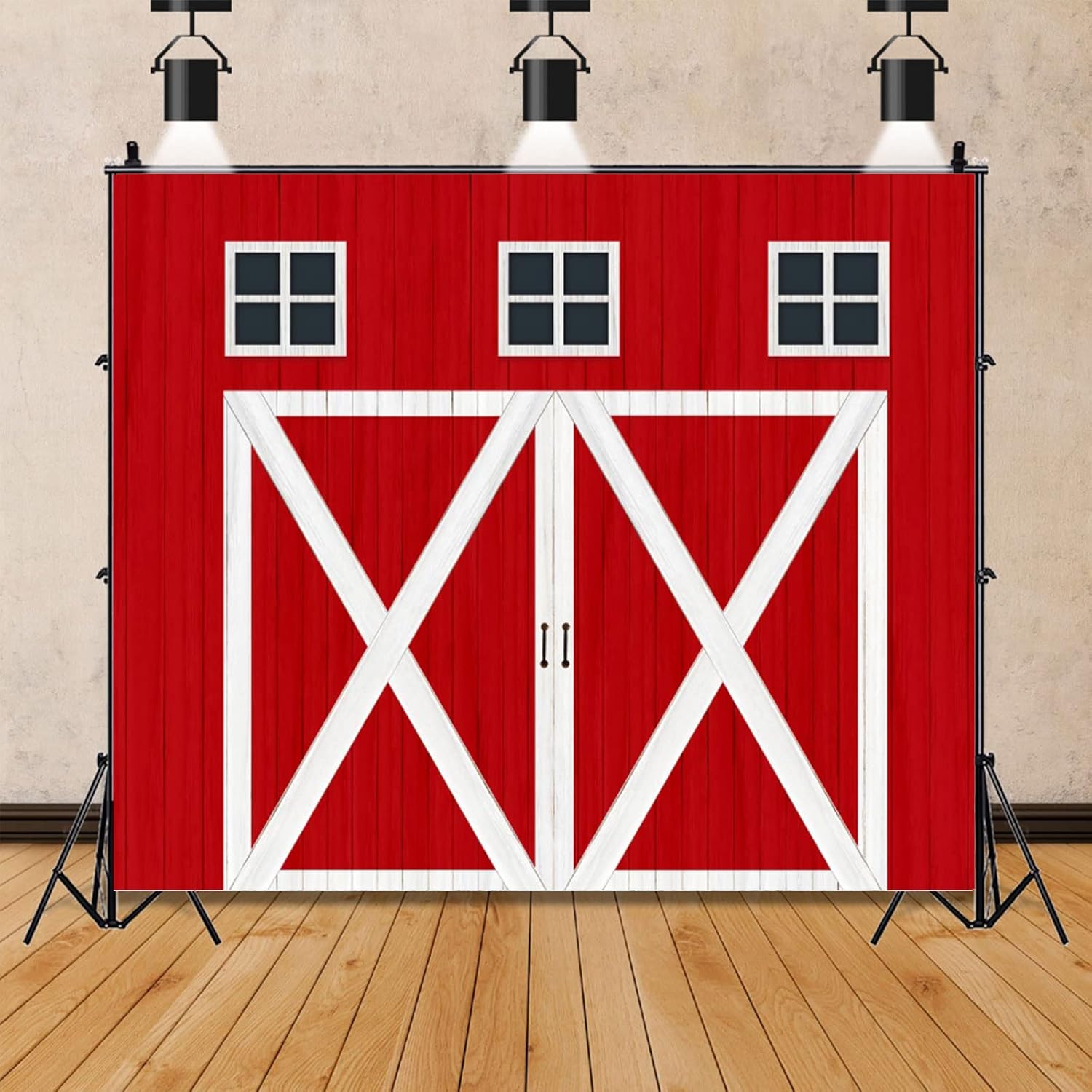 Amazon.com : Yeele 10x8ft Red Barn Door Backdrop for Photography ...