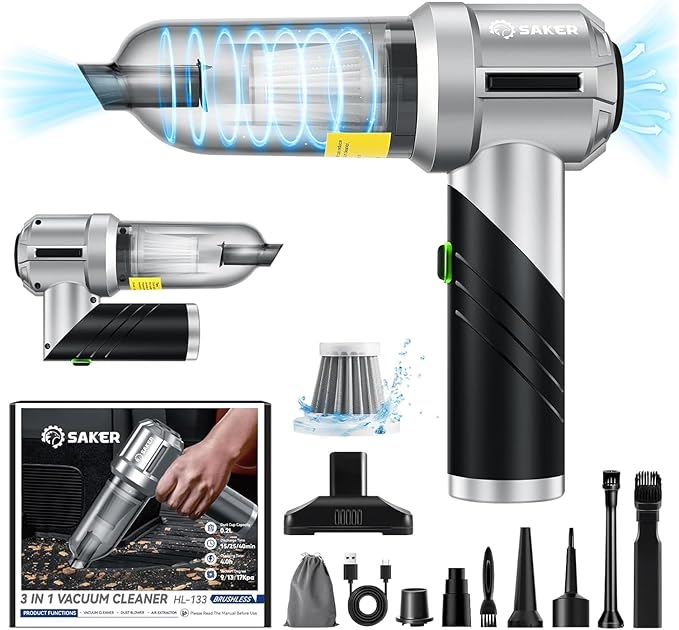 Amazon.com: Saker Portable Handheld Vacuum Cordless Portable 17000PA ...