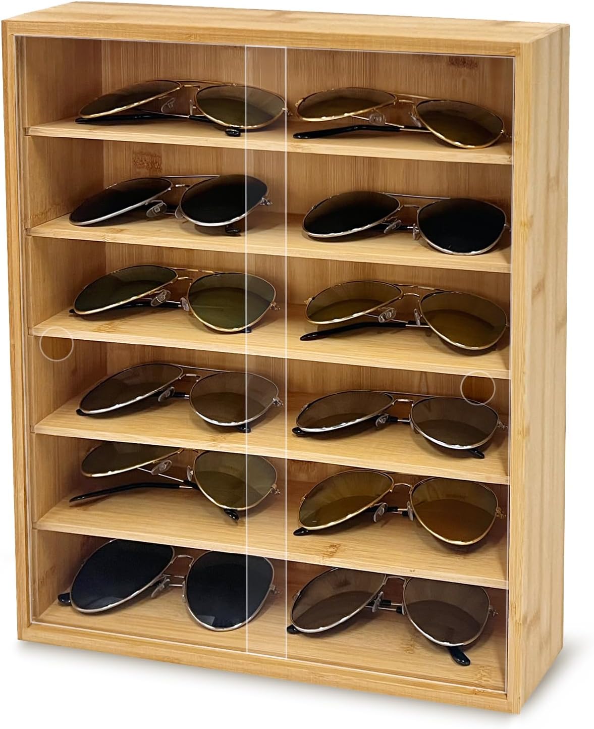 Amazon.com: CODOHI Bamboo Sunglasses Display Case Wall Mounted ...