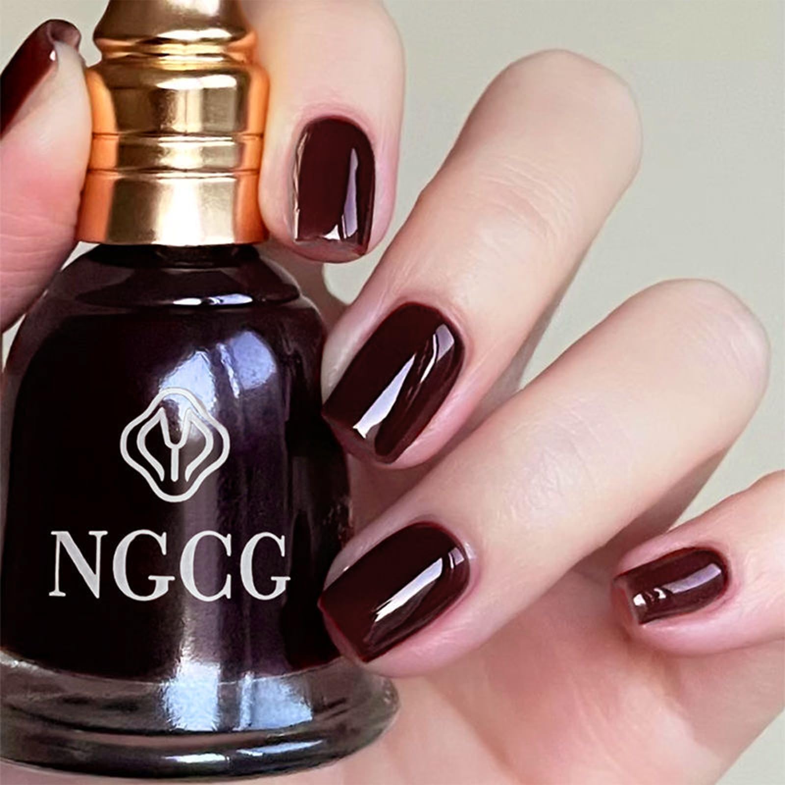 Amazon.com : COSMOO Dark Red Quick Dry Nail Polish, Brown Red Chip ...