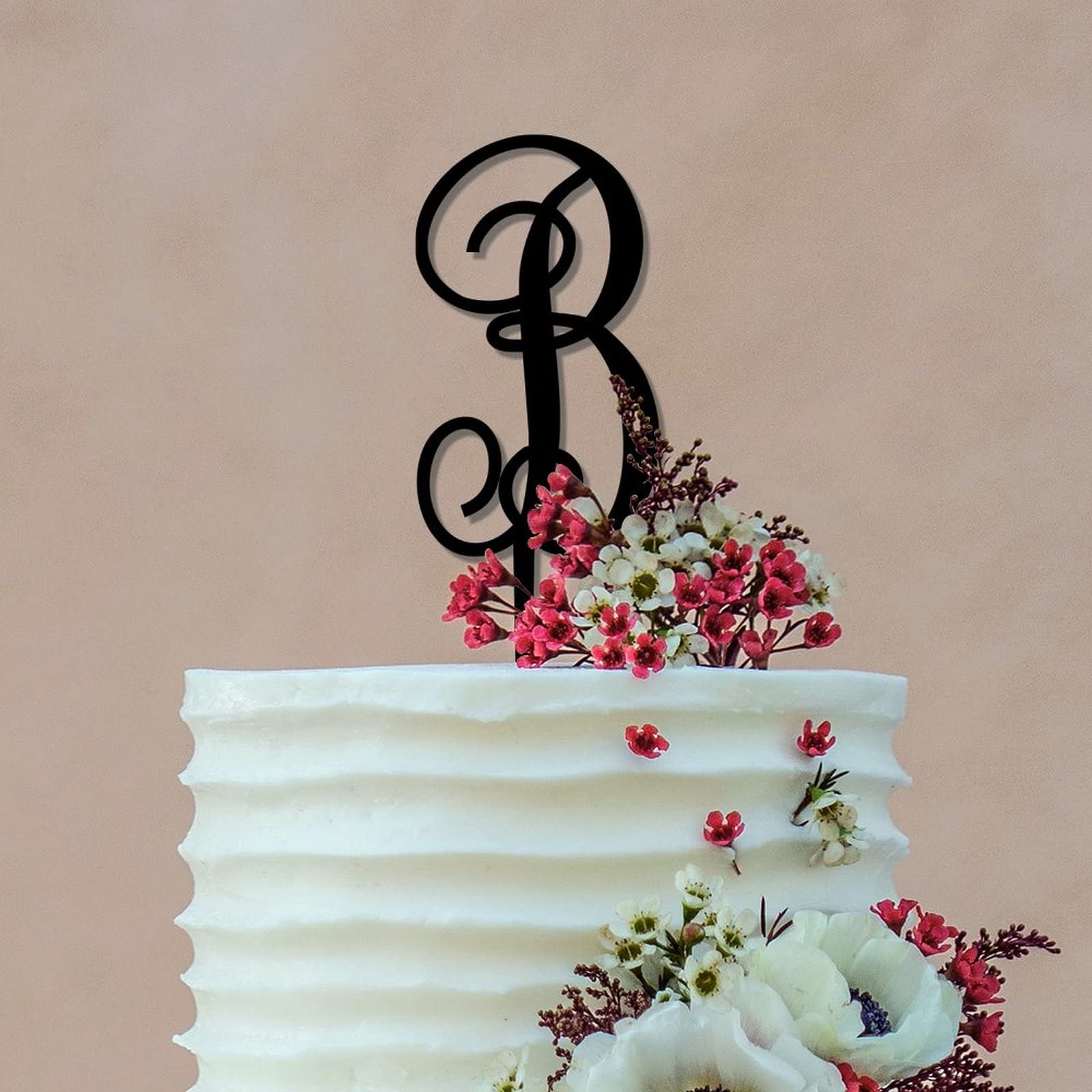 Black Wedding Cake Toppers Monogram
