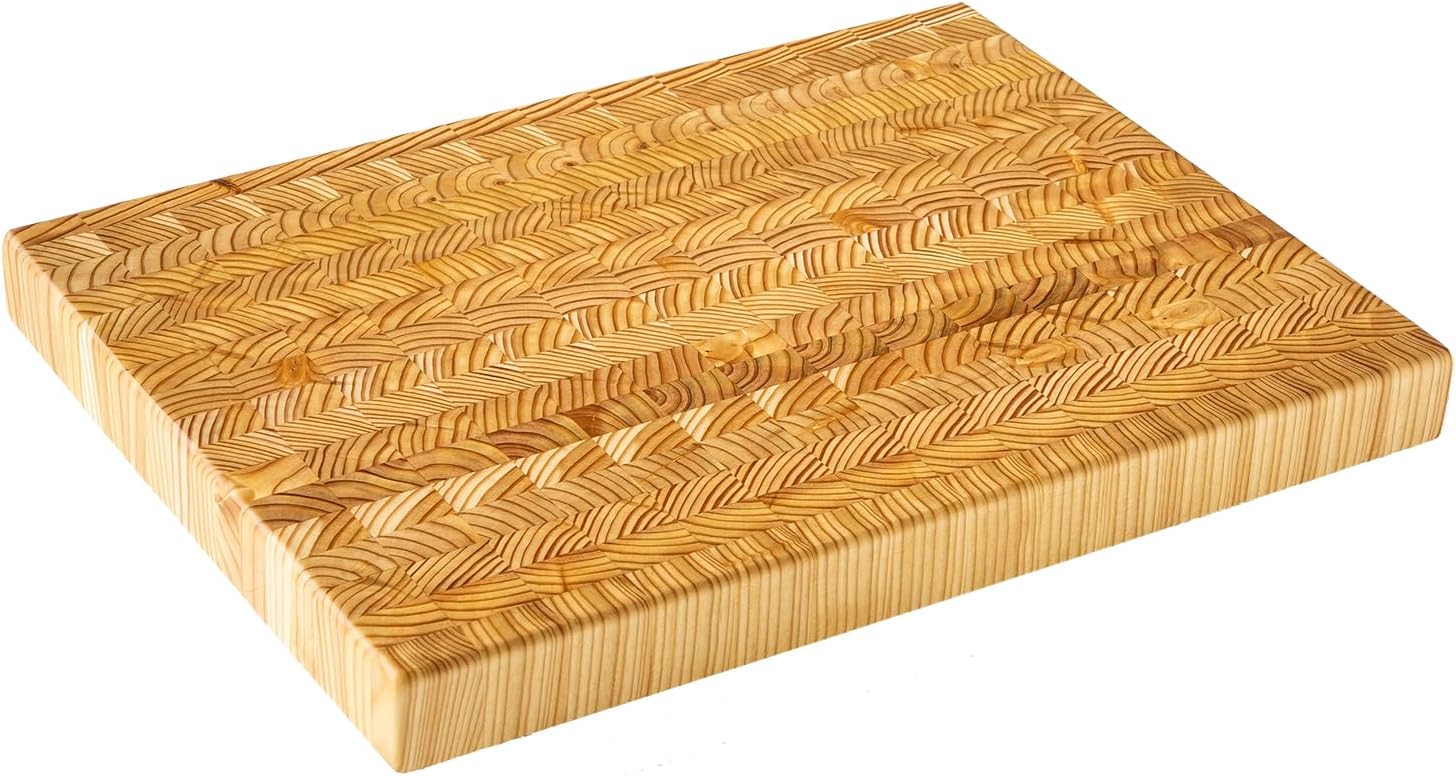 Amazon.com: Larch Wood Canada End Grain One Hander Large Cutting Board ...