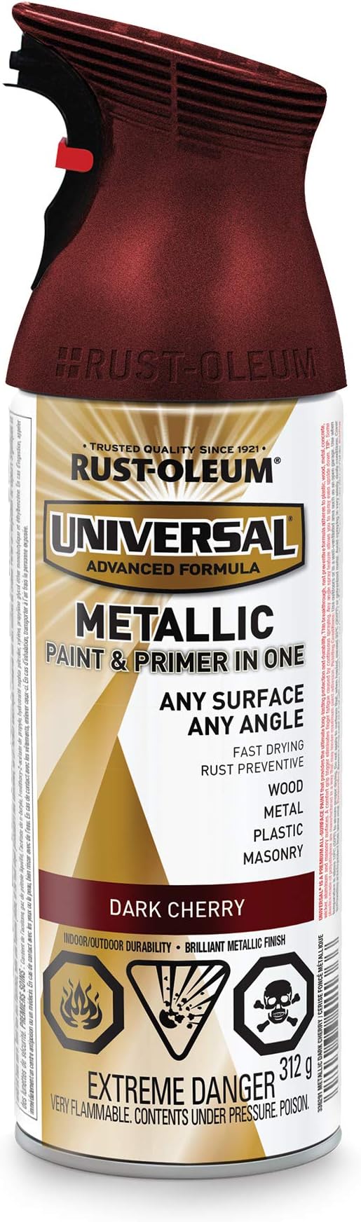 Rust-Oleum Universal Enamel Metallic Finish in Dark Cherry, 312g, House Paint - Amazon Canada