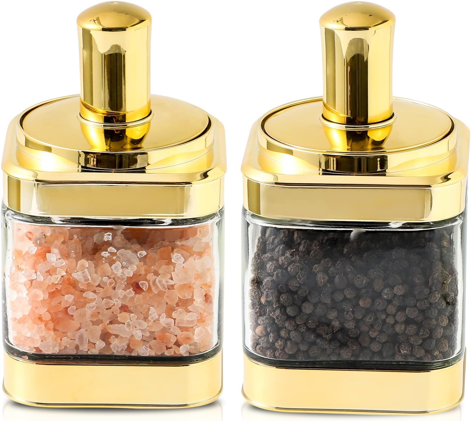 Amazon.com: Salt and Pepper Bowls with Crystal Lid, 12.5 oz Ceramic ...