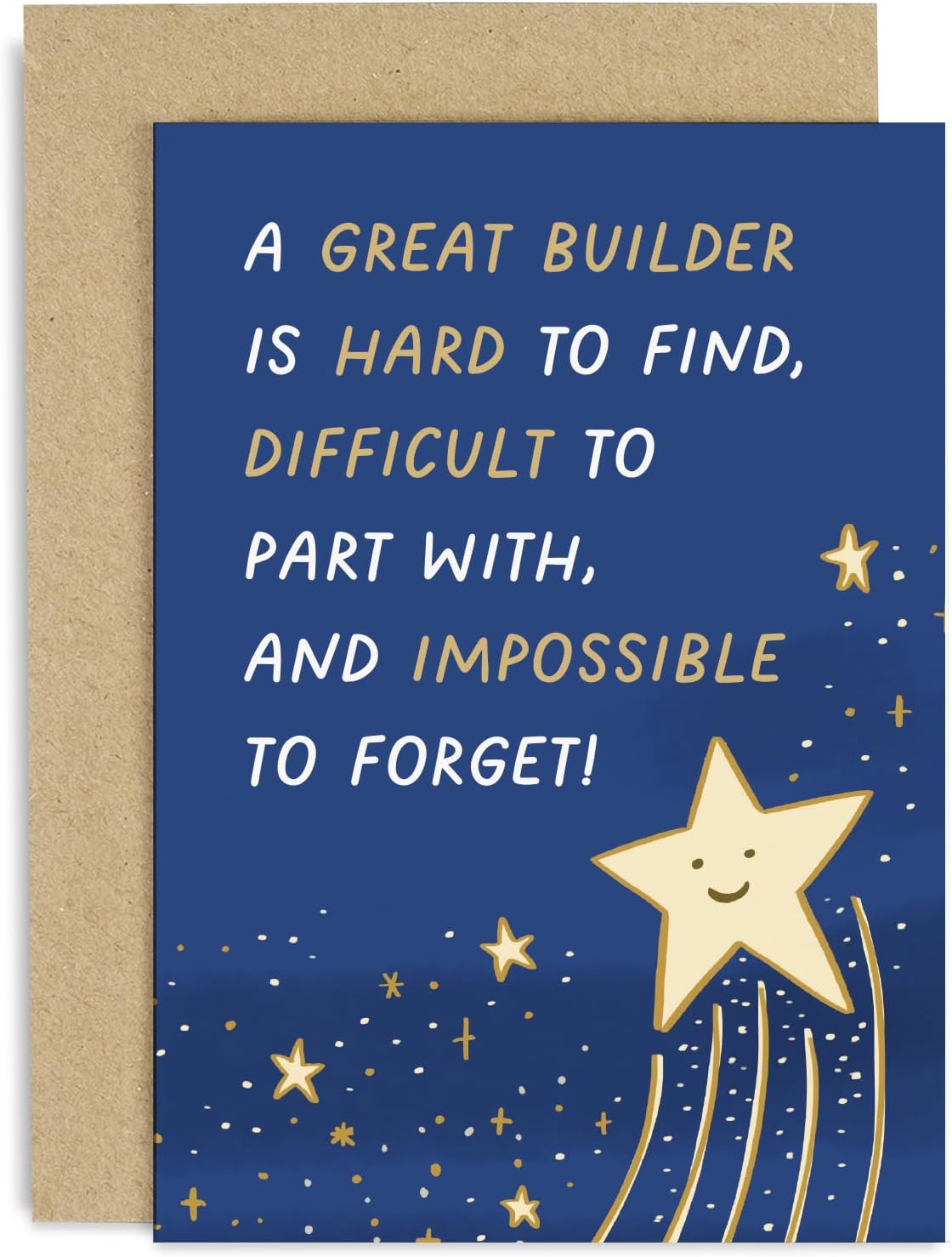 Old English Co. Cute Thank You Card for Builder - Great Builder Star ...