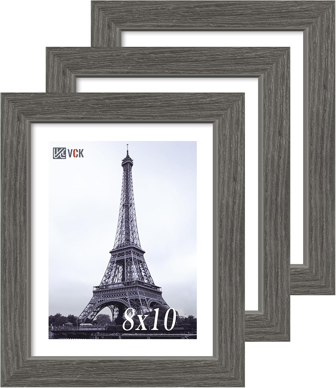 Amazon.com - VCK 8x10 Picture Frame 3 Pack, Gray Solid Wood Frame ...