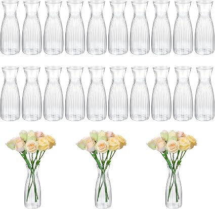 Amazon.com: 20 Pcs Plastic Bud Vases Bulk Small Plastic Vases, Clear ...