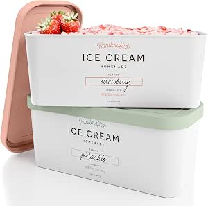 Amazon.com: ZICOTO Set of 2 Reusable Ice Cream Tub Containers 2 Quart ...