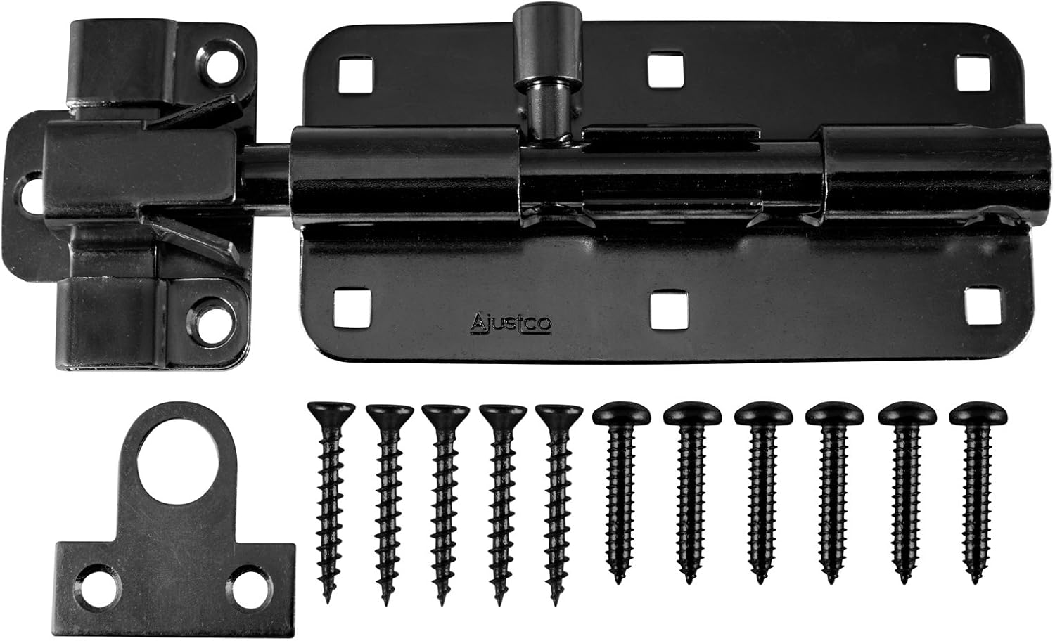 AjustLock 8 Inch Barrel Bolt, Extra Heavy Duty Lock (Zinc Black) (Very ...
