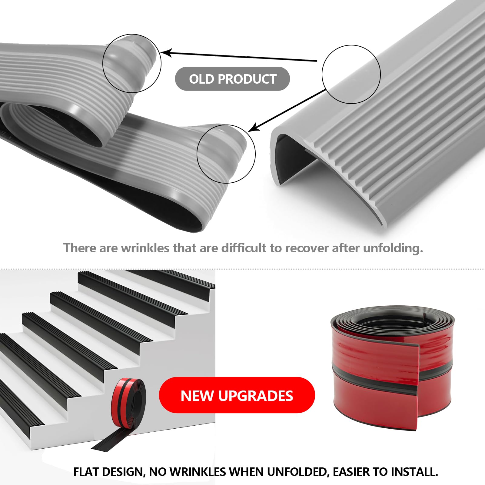 Stair Edge Trim 118 Cm Stair Anti Slip Nosing Rubber Angle Step Edge ...