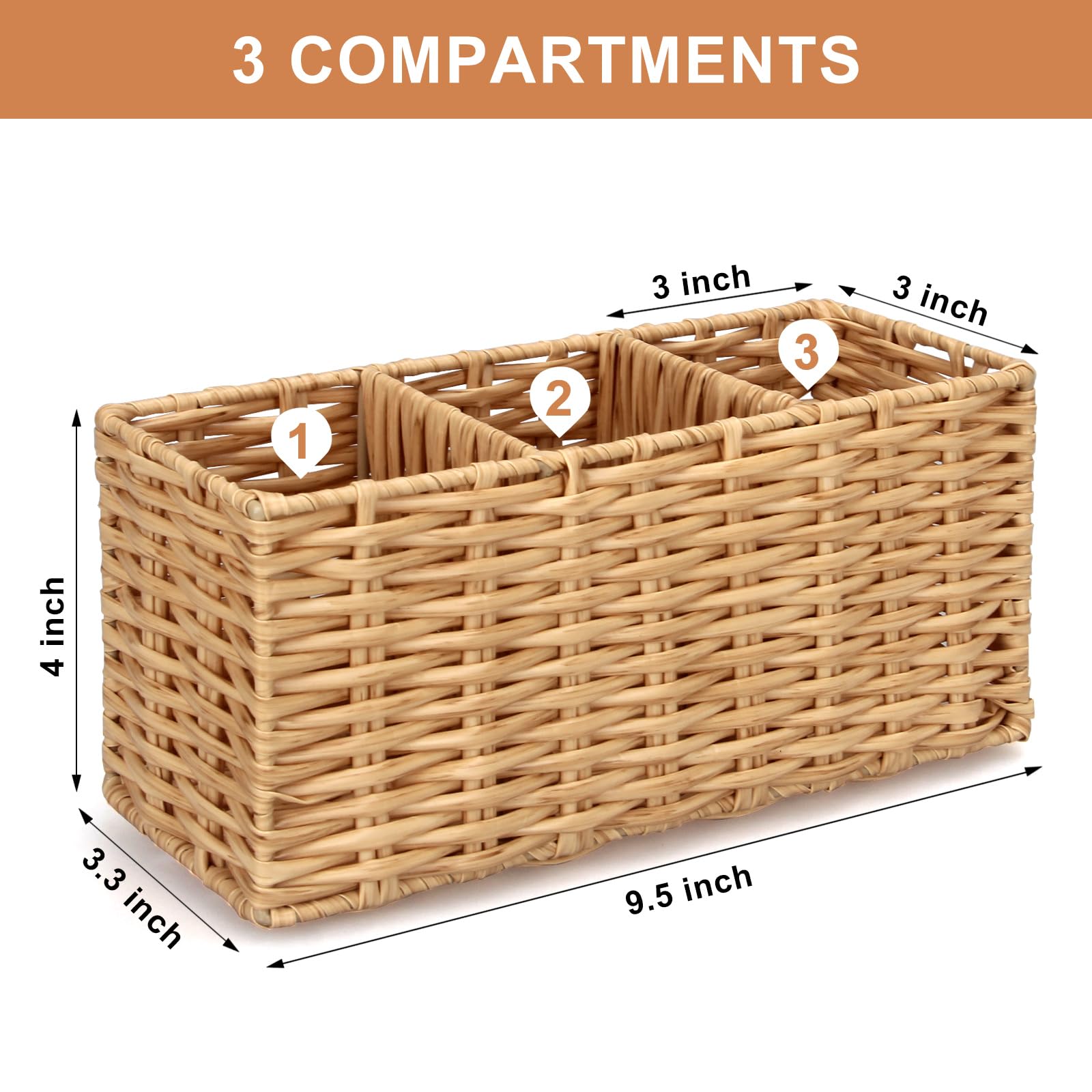 Snapklik.com : Wicker Flatware Silverware Caddy Cutlery Holder Kitchen ...