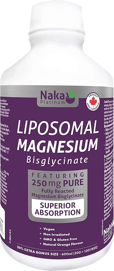 Naka Platinum LIPOSOMAL MAGNESIUM Bisglycinate Superior Absorption ...