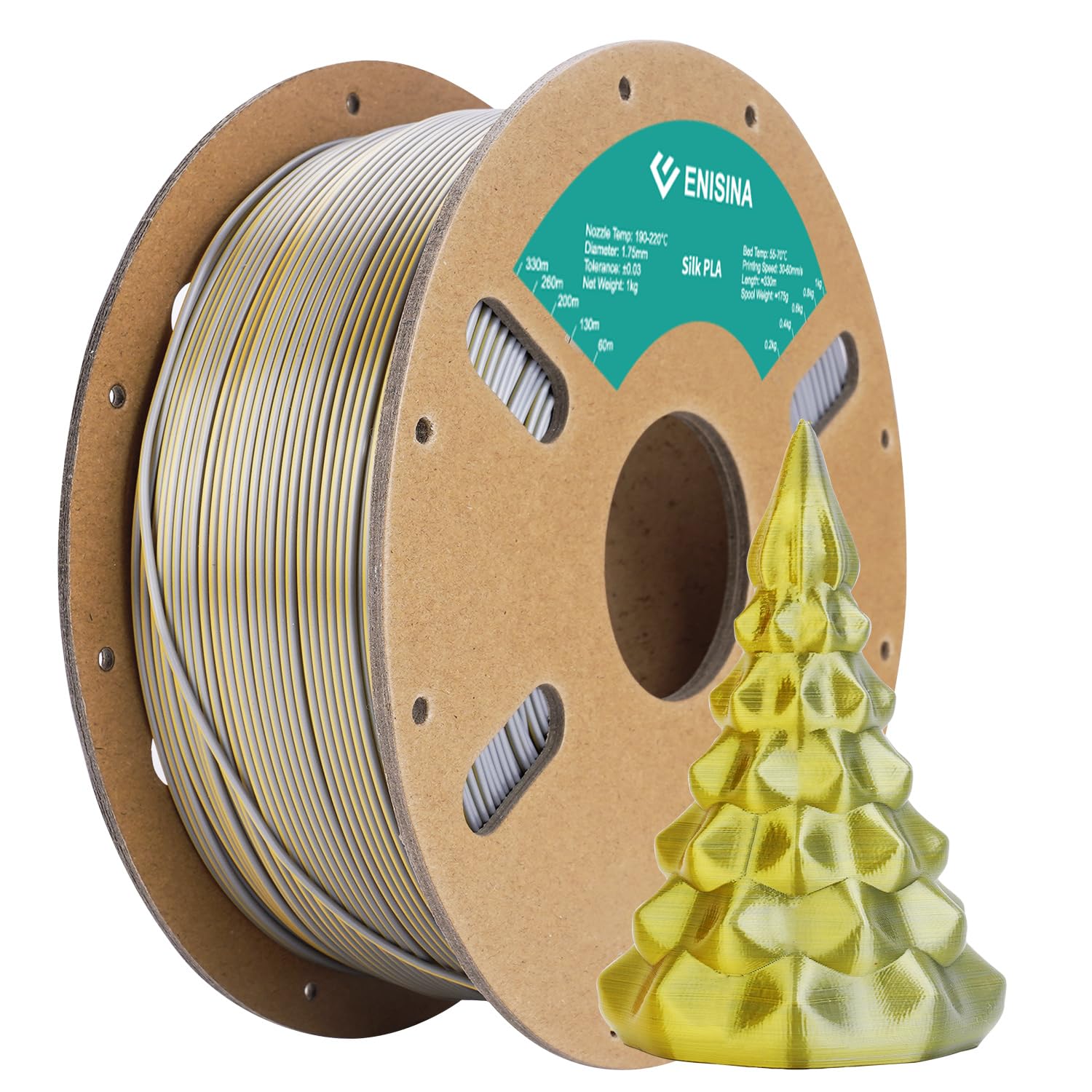 Amazon.com: Silk PLA Filament 1.75mm, ENISINA Silk Dual Color Filament ...