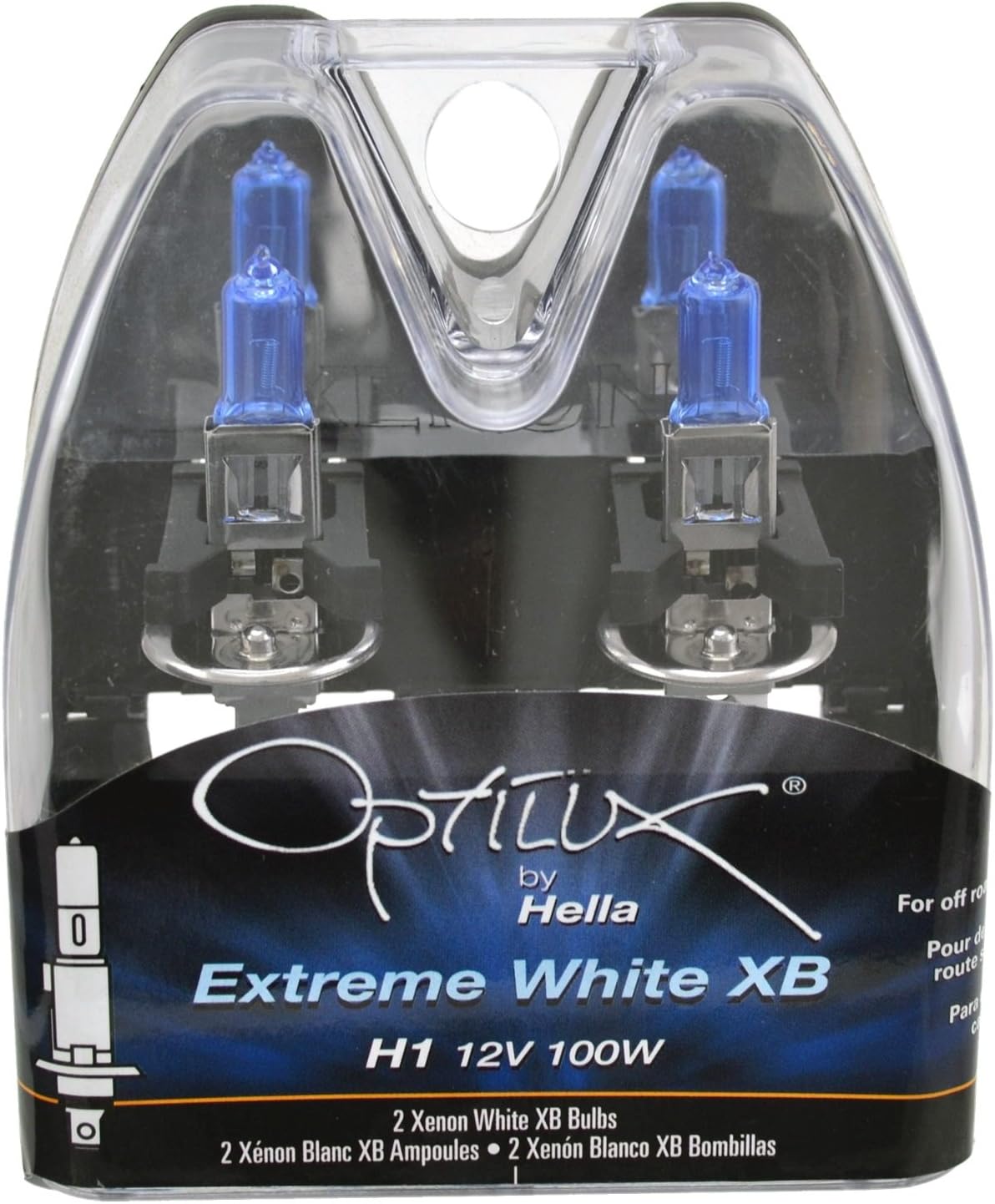 Optilux Hella H71070227 XB Series H1 Xenon White Halogen Bulbs, 12V ...