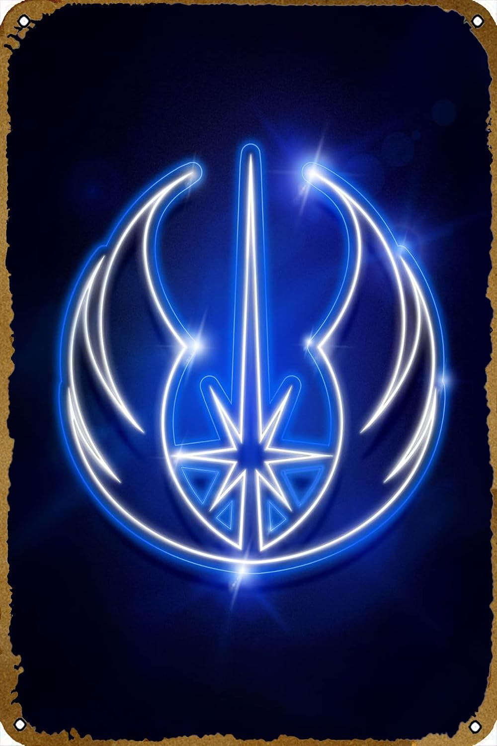 Amazon.com: Jedi Order Crest neon Vintage Metal Tin Sign, Art Poster ...