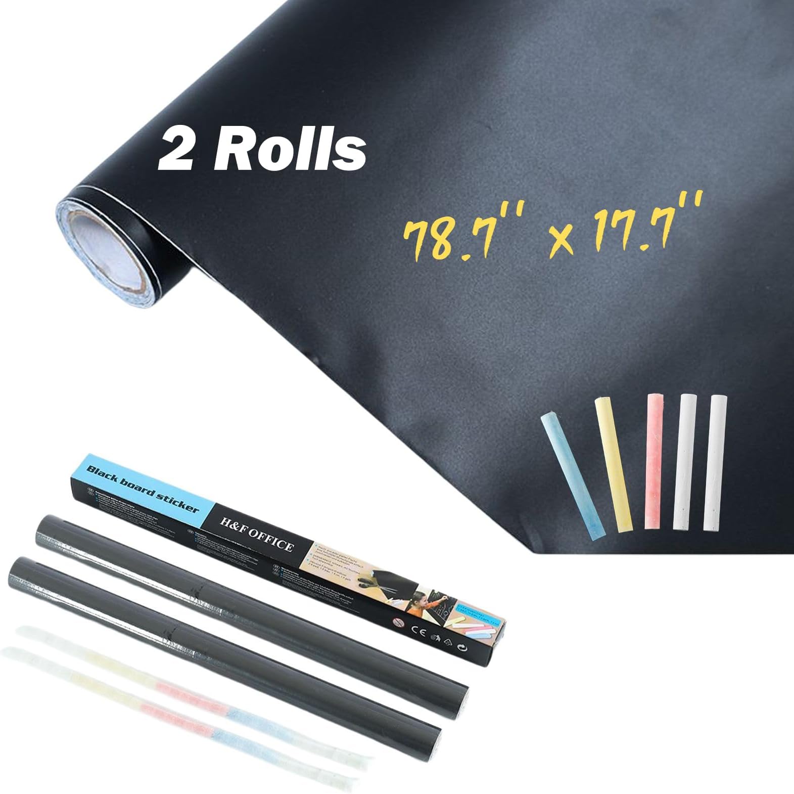 Amazon.com: Chalkboard Wallpaper Stick and Peel 2 Rolls Blackboard Wall ...