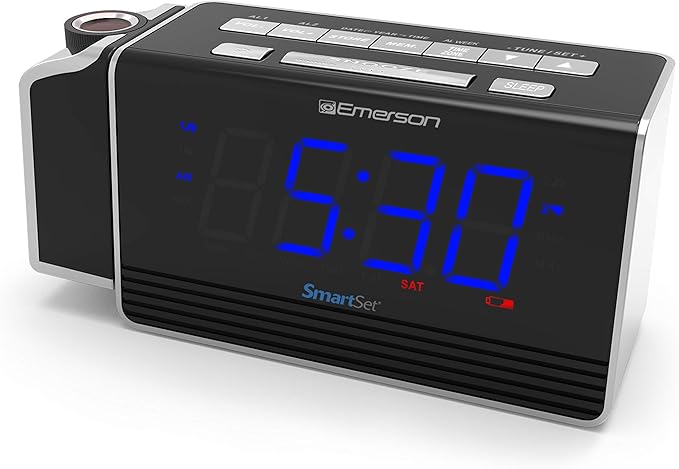 Amazon.com: Emerson SmartSet Projection Alarm Clock Radio with USB ...