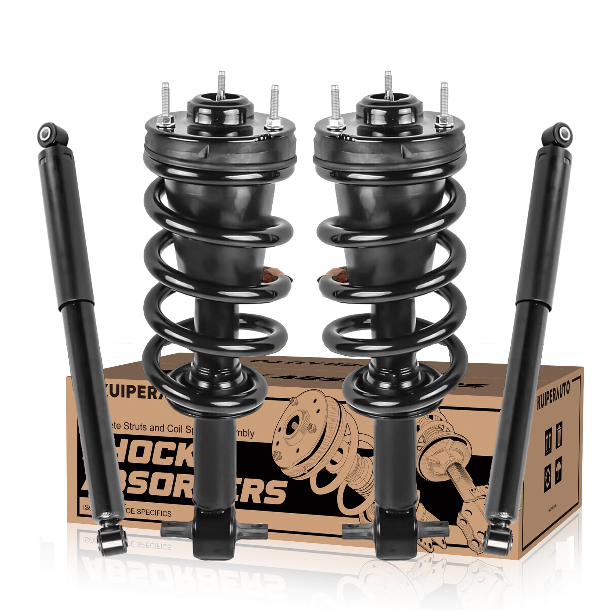 Amazon.com: KUIPERAUTO 4PCS Front and Rear Struts Shocks Assembly ...