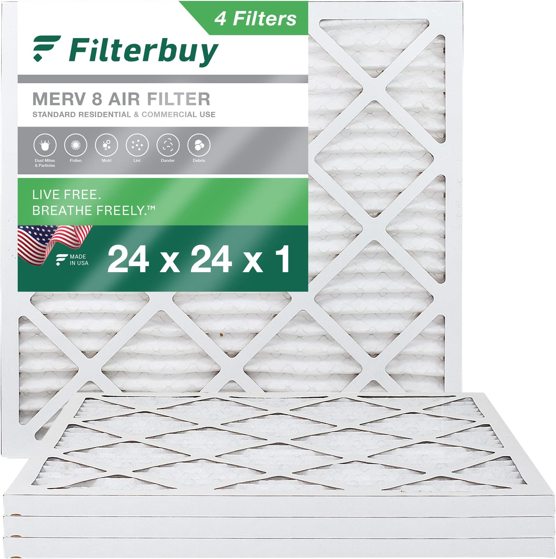 24x24x1 Glasfloss Fiberglass Air Filter, Double Strut, GDS Series, Made ...
