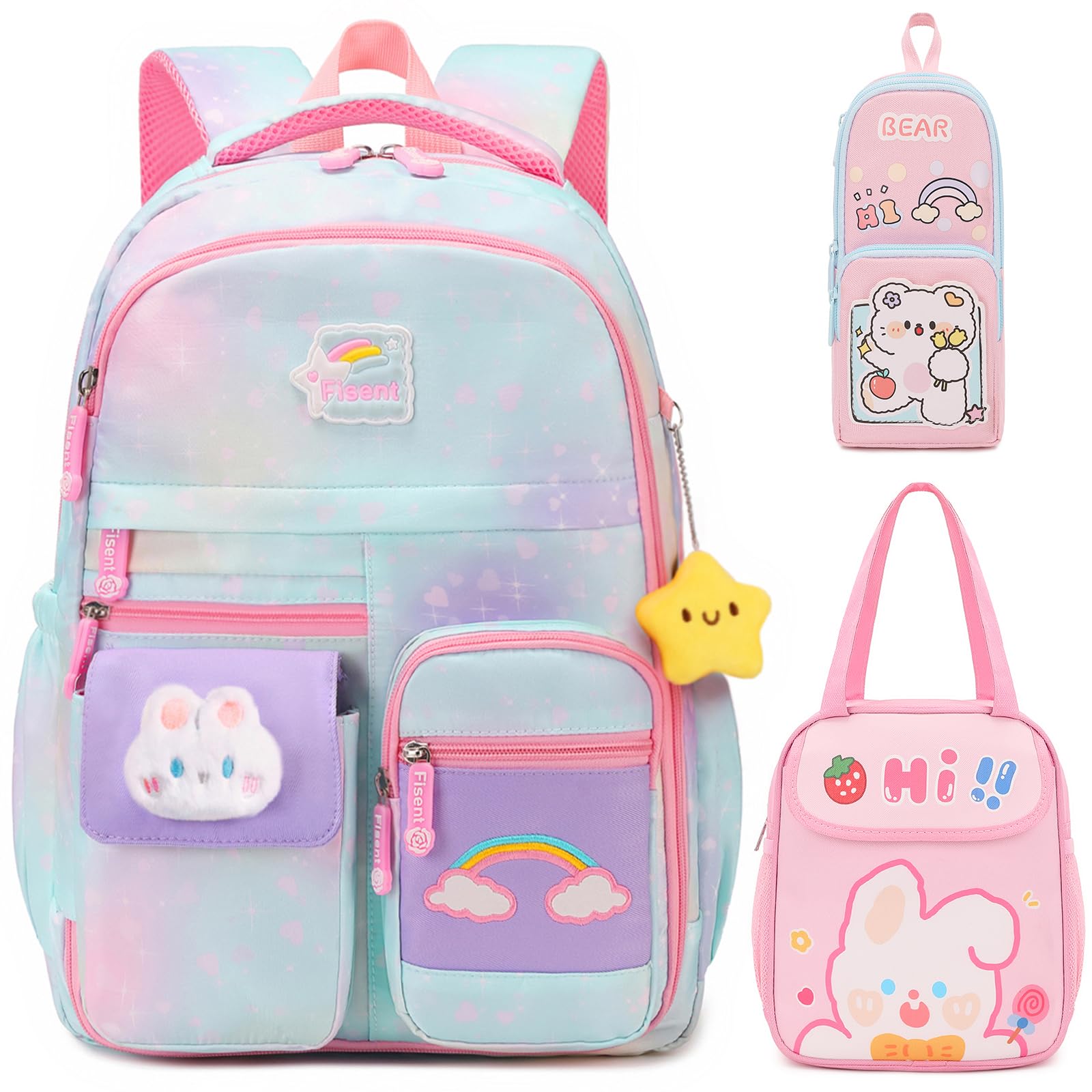 Amazon.com | Flrsea 3PCS Girls Backpack Set, Kids Backpack for Girls ...