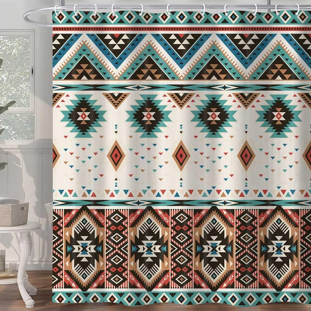 Amazon.com: HUSPWP Aztec Shower Curtain Black White Boho Tribal ...