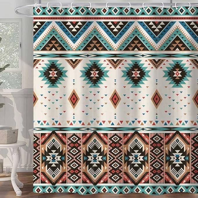 Amazon.com: Aztec Shower Curtain,Southwestern Native Tribal Navajo ...