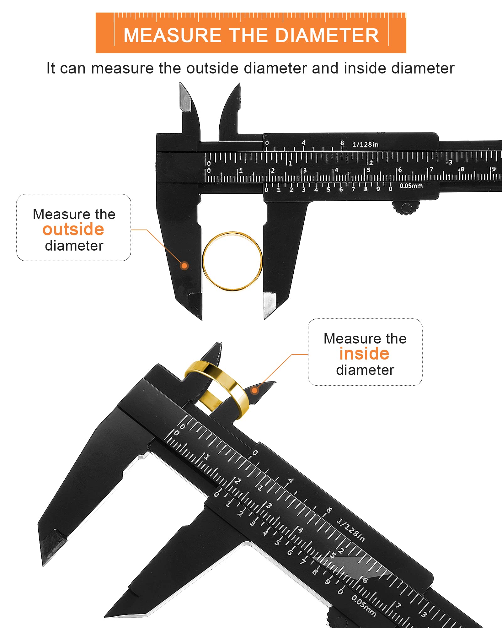 Digital Caliper TamBee 6Inch 150mm Mini Caliper Double Scale Plastic ...