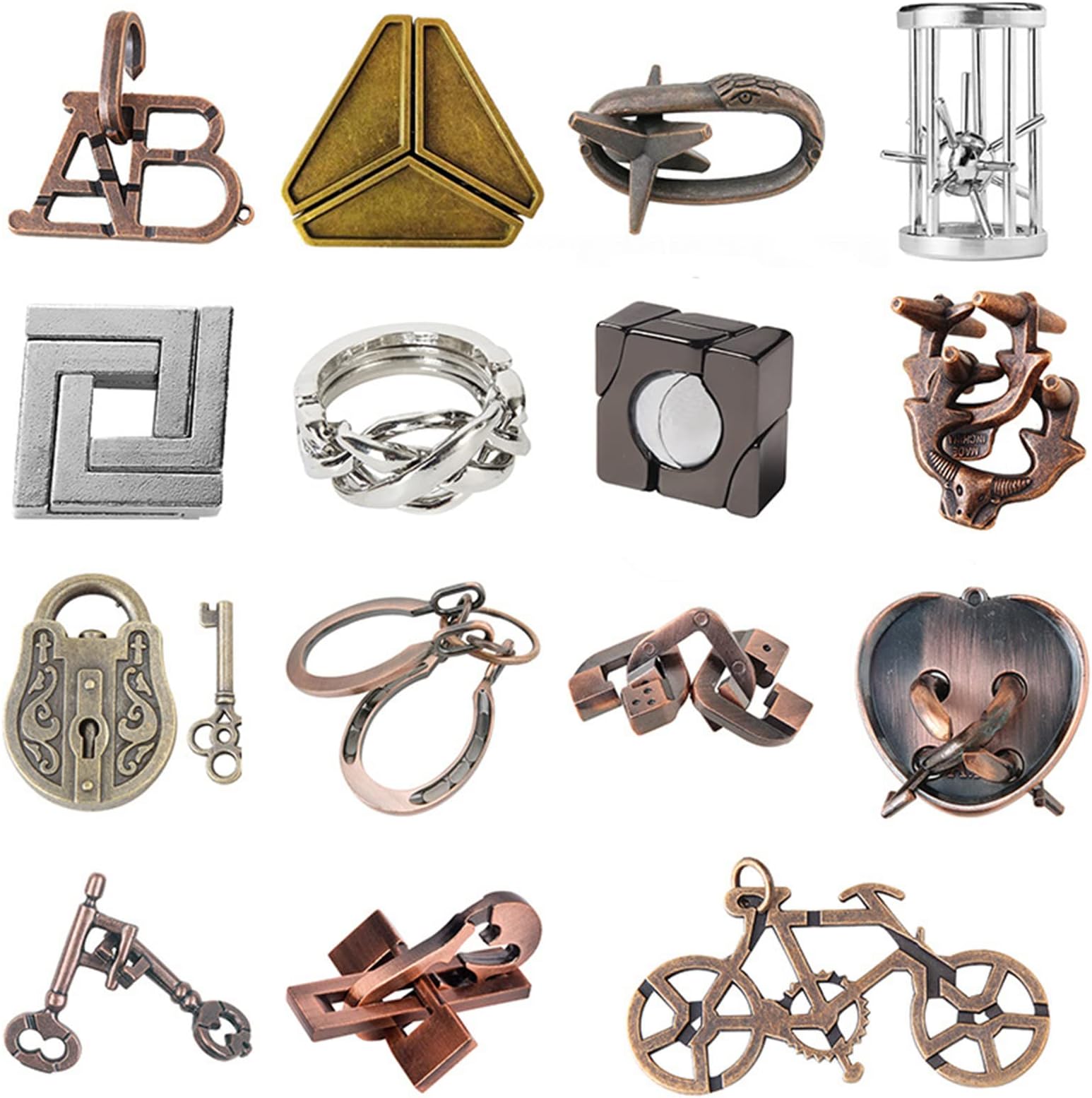 Guaishou 6-in-One 3D Luxury Wooden Brain Puzzle Teaser Kongming Lock ...