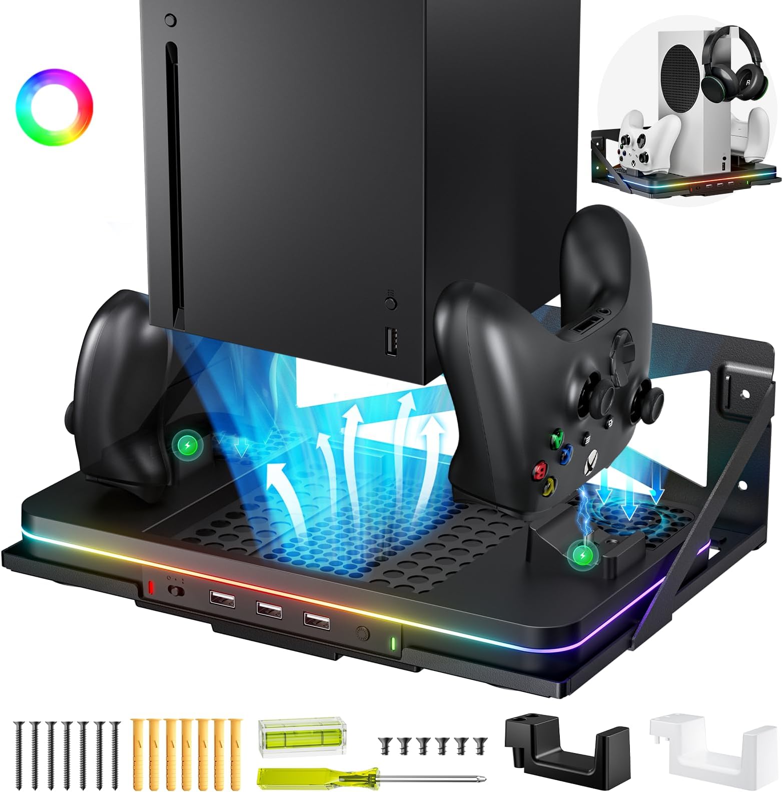 Amazon.com: Allnice Wall Mount Charging Stand for Xbox Series X/S with ...
