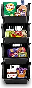 Amazon.com: Skywin Plastic Stackable Storage Bins - 4 Pack Open Front ...