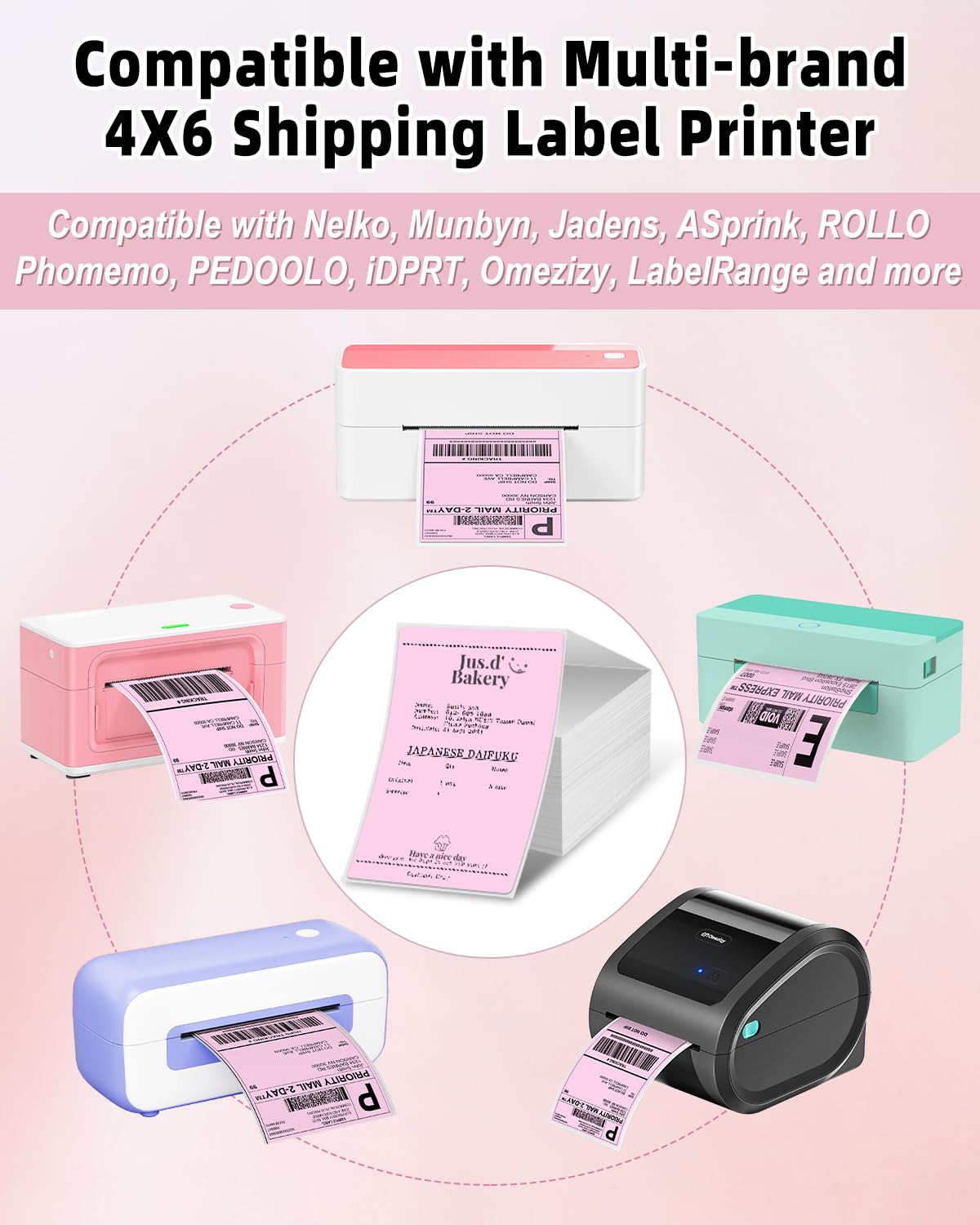 Snapklik.com : 4x6 Inch Thermal Labels,Fanfold Thermal Label Paper,500 ...