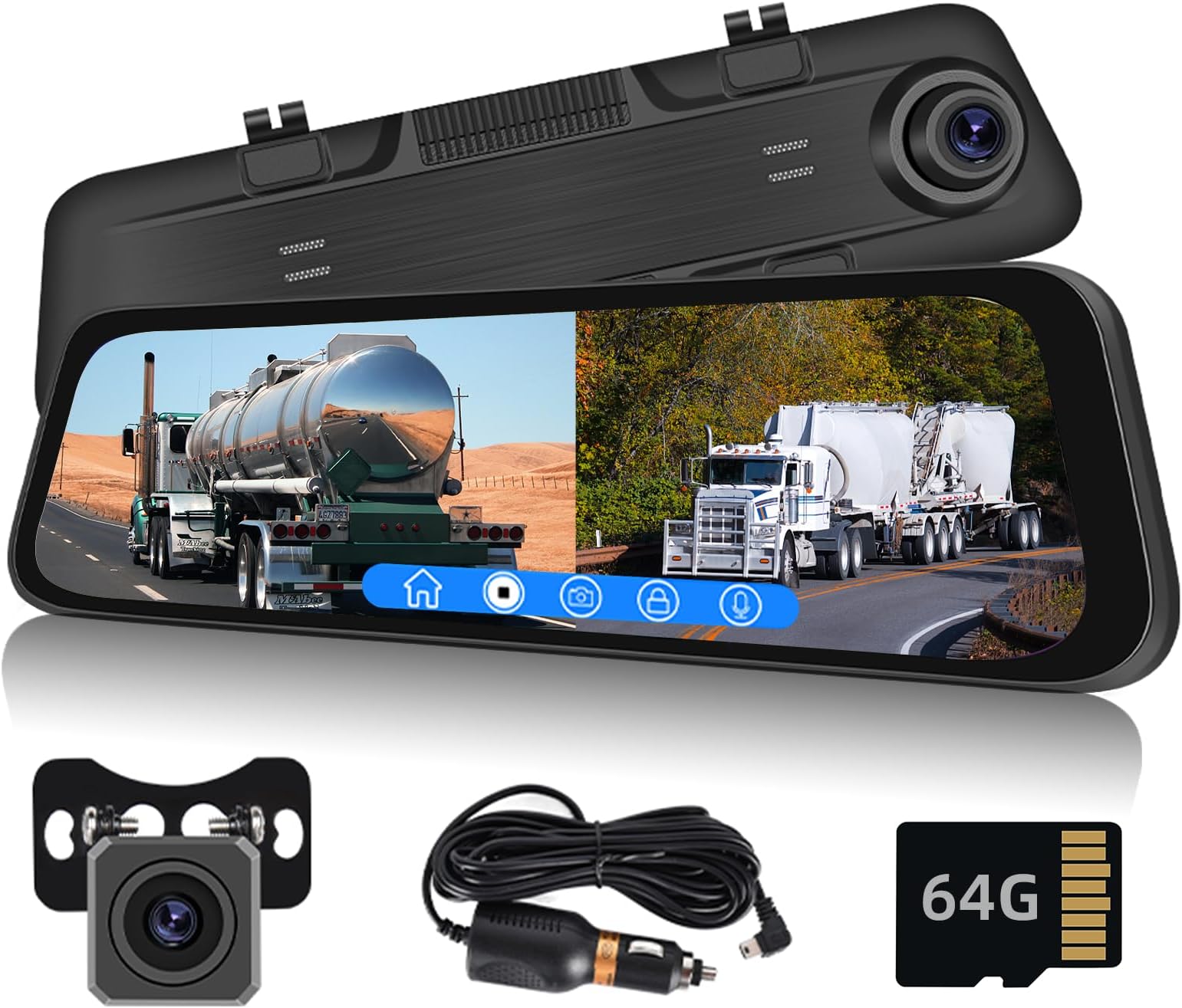 Amazon.com: Mirror Dash Cam Rear View Camera, 11.8 Inch IPS Touch ...