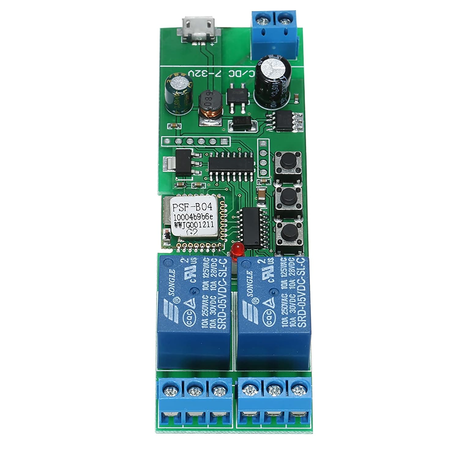 NEE eWeLink Smart WiFi Switch Universal Module 2CH USB DC5V/7-32V ...