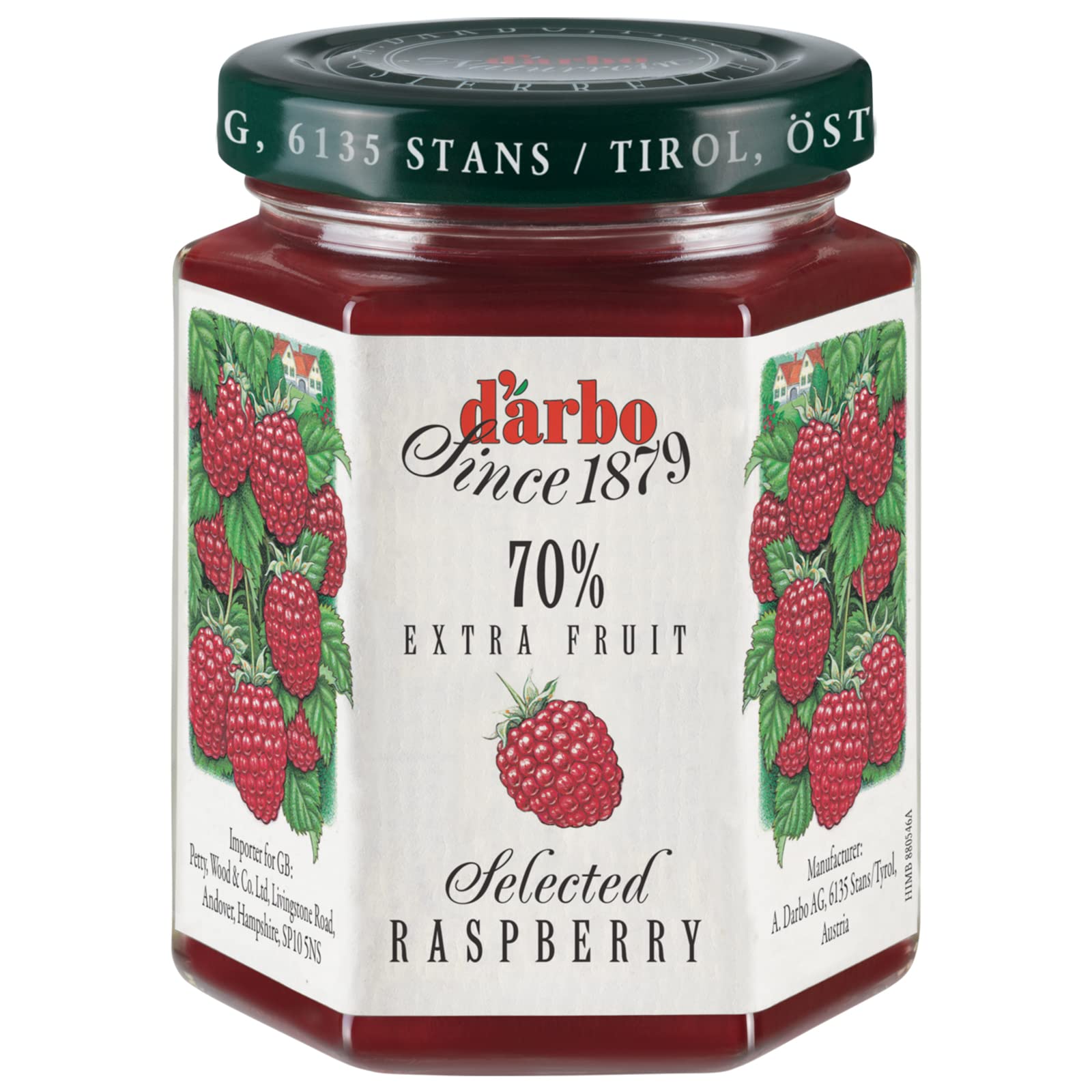 D'Arbo Raspberry Extra Fruit Preserve, 200g Jar : Amazon.co.uk: Grocery