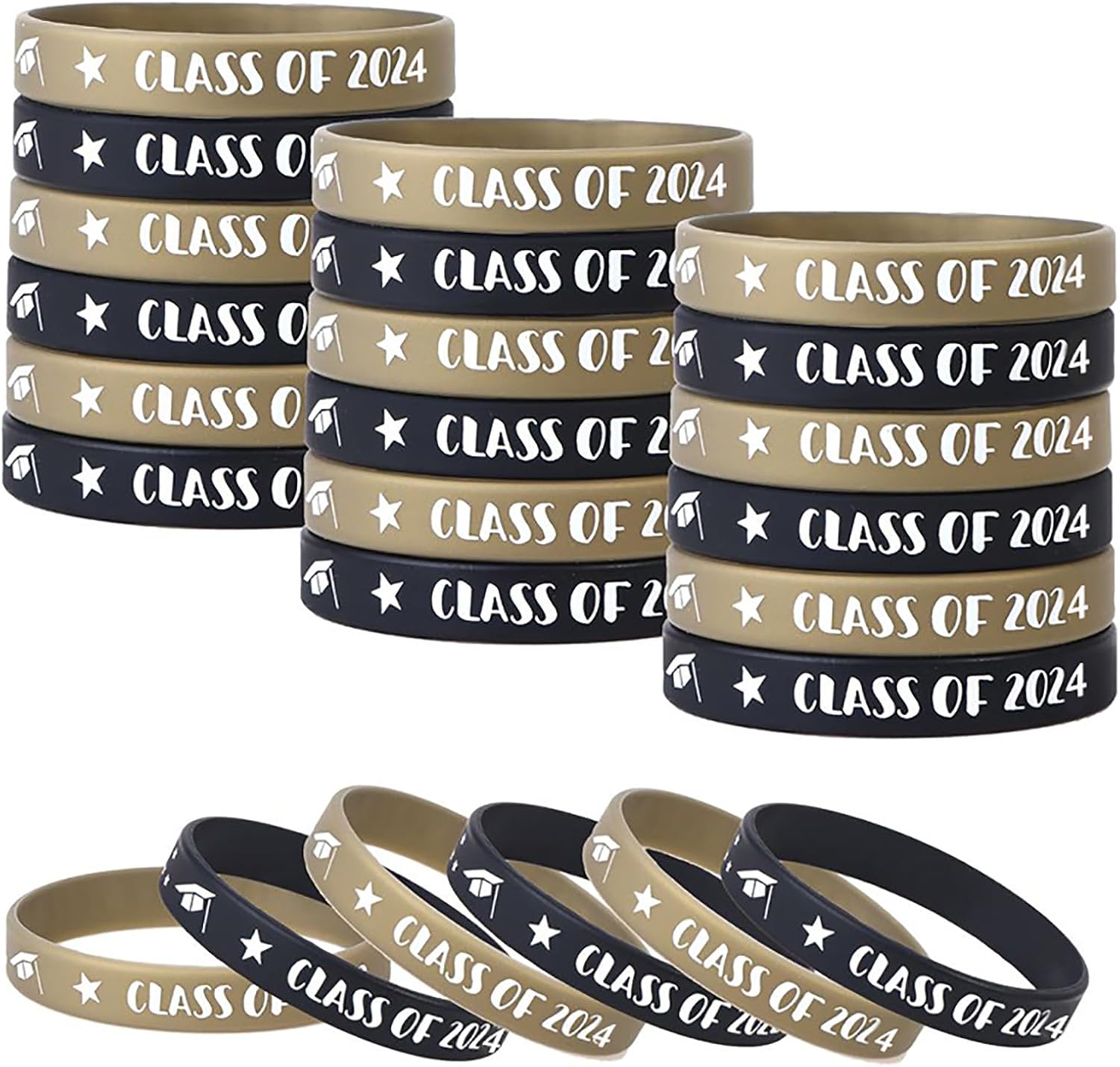 TIANTIAN 50 pcs Class of 2023 Bracelet College Graduates in High School ...