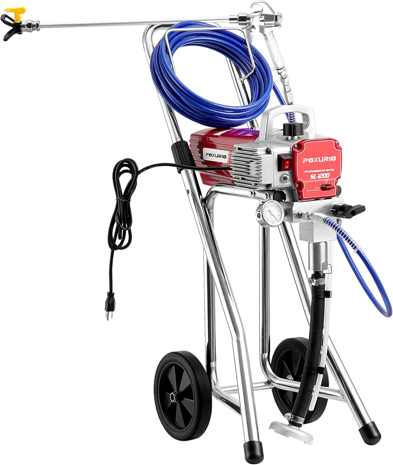 Amazon.com : POXURIO Cart Airless Paint Sprayer, 1200W High Efficiency ...