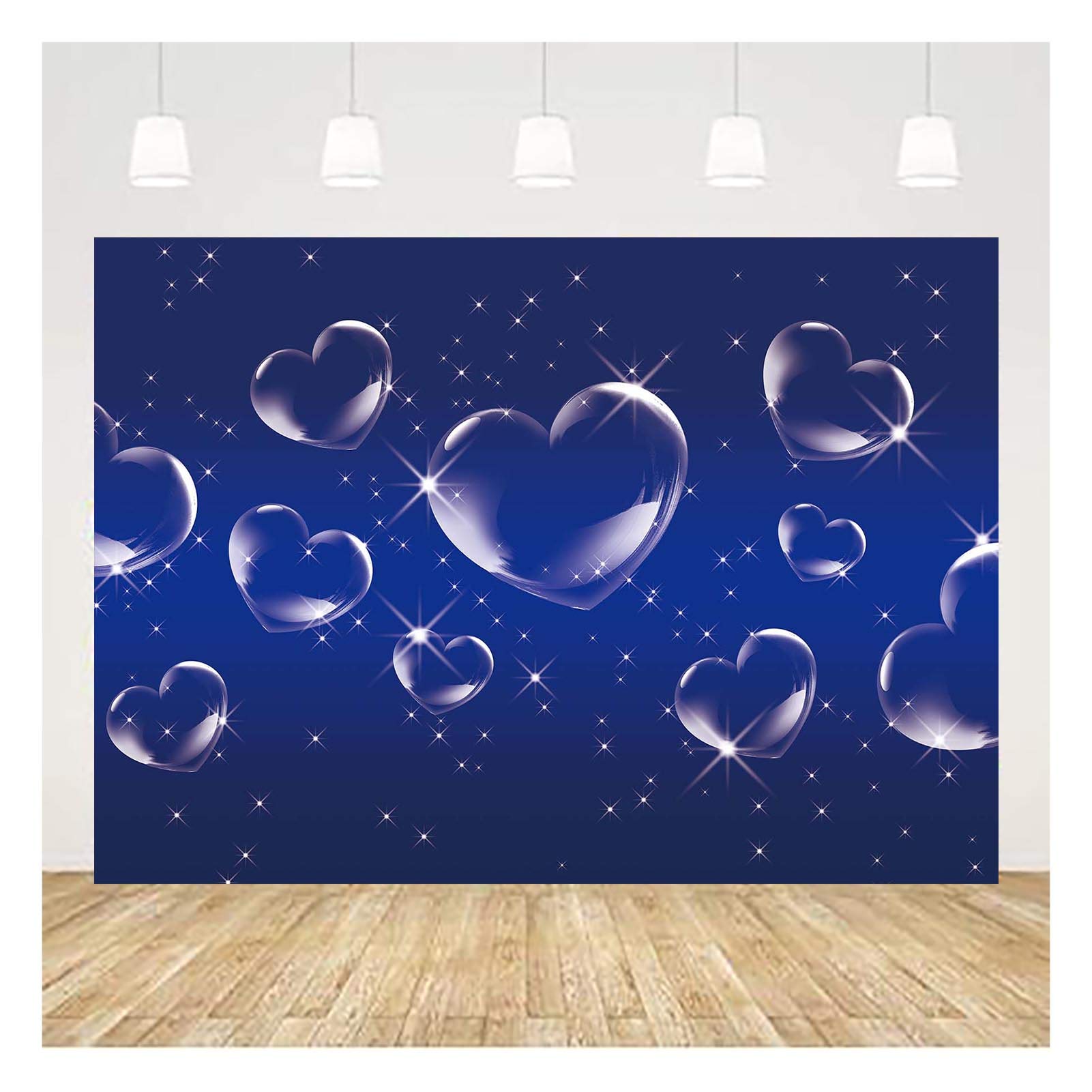 Early 2000s Photo Background Vinyl 7x5ft Blue Heart Photography ...