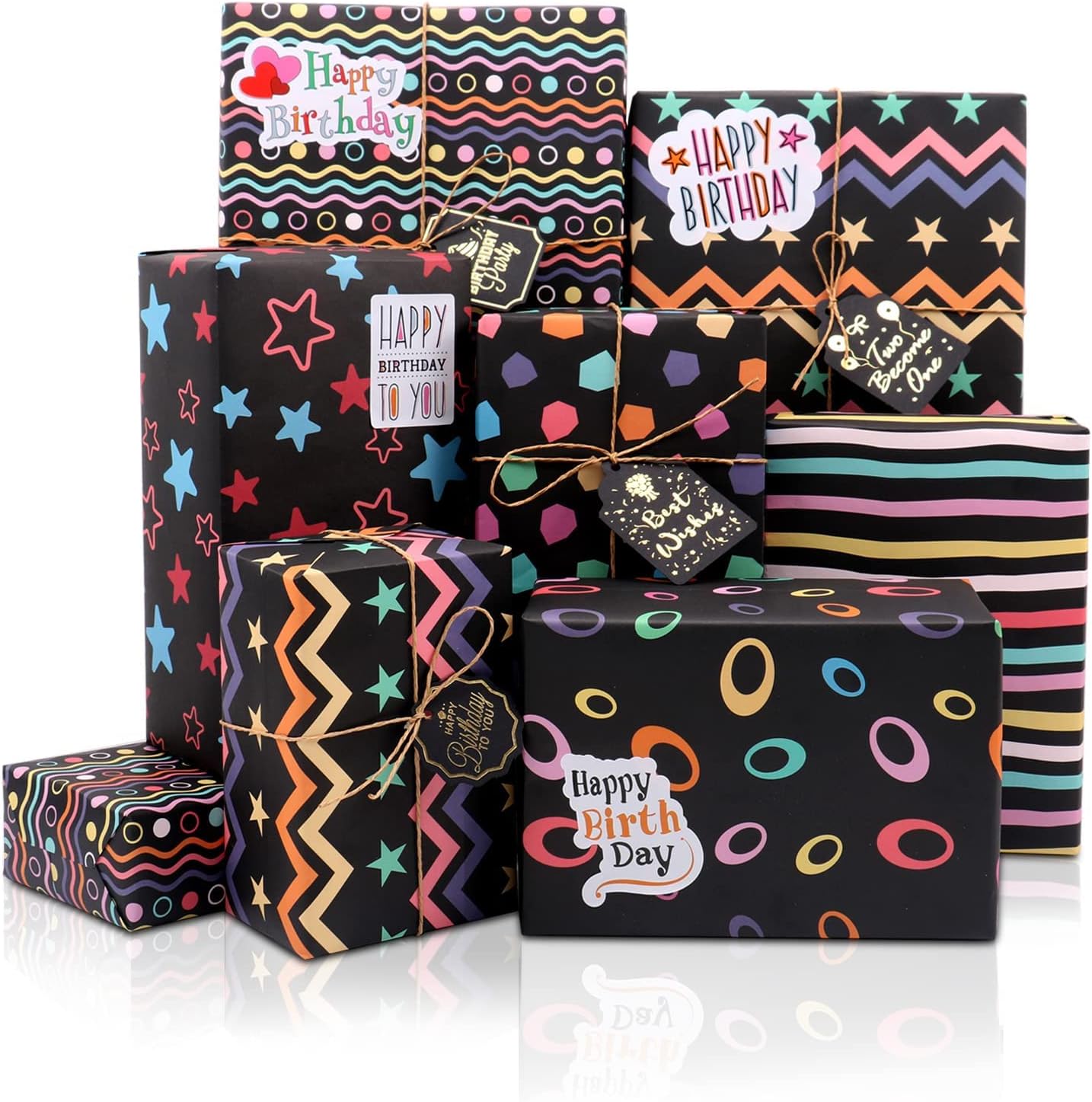 Excefore Gift Wrap, Birthday Wrapping Paper, Recycled Gift Wrapping ...