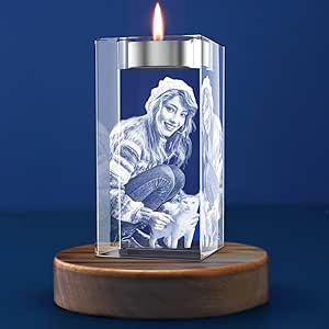 Amazon.com - Personalized Memorial Gift, 3D Crystal Photo, 3D Engraved ...