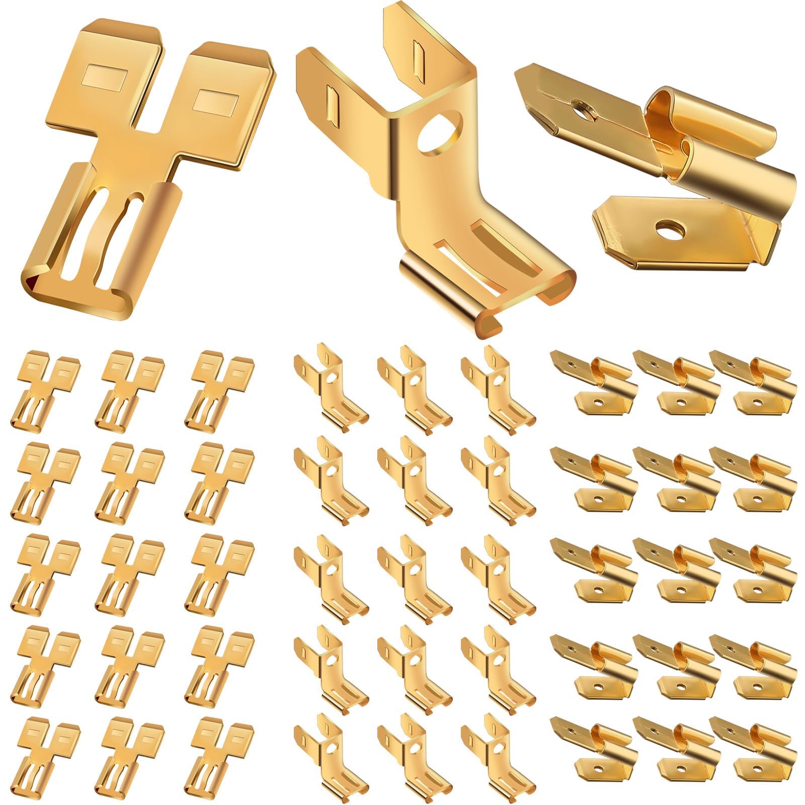 48Pcs Female Spade Connector, Double Spade Connector, Piggyback Spade ...