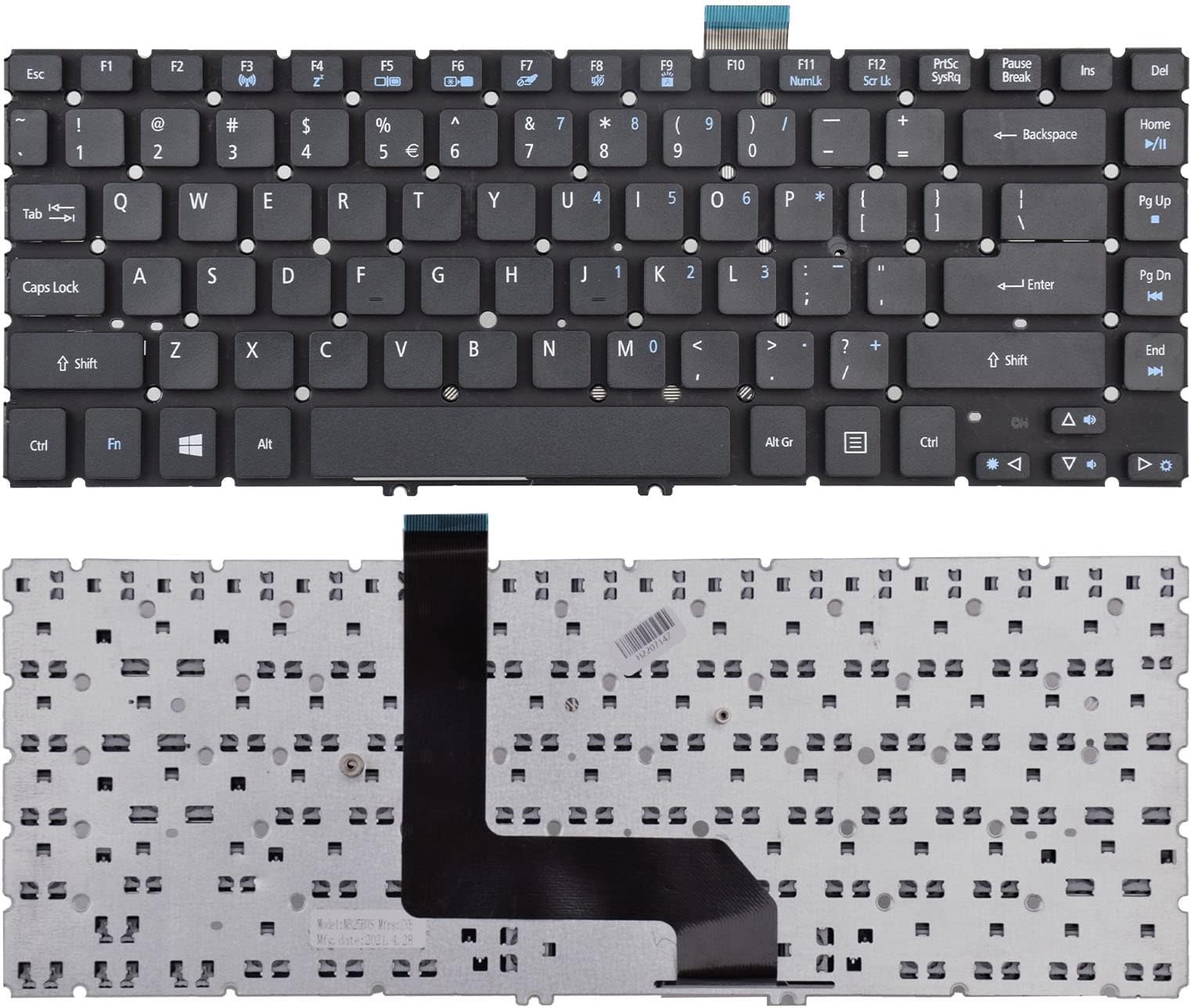 Amazon.com: SUNMALL Laptop Keyboard Replacement Compatible with Acer ...