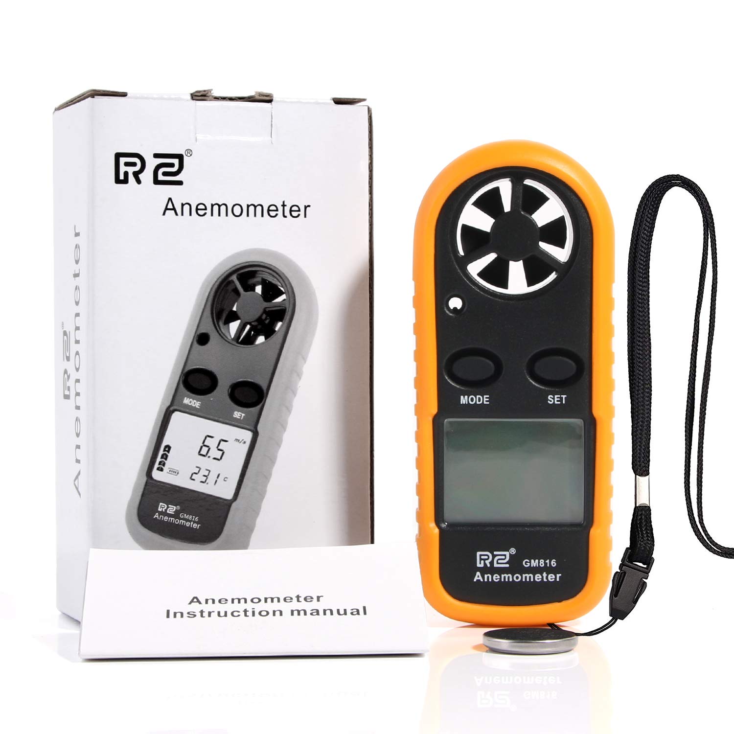 Digital Anemometer Handheld Airflow Wind Meter Backlight Wind Speed ...