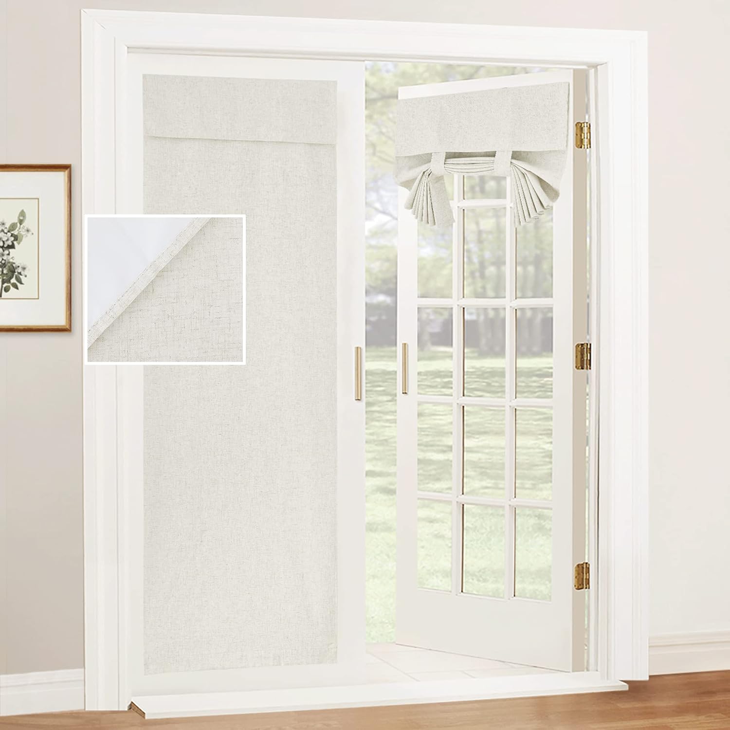 Amazon.com: RYB Home 100% Blackout Door Window Curtains, Natural Linen ...