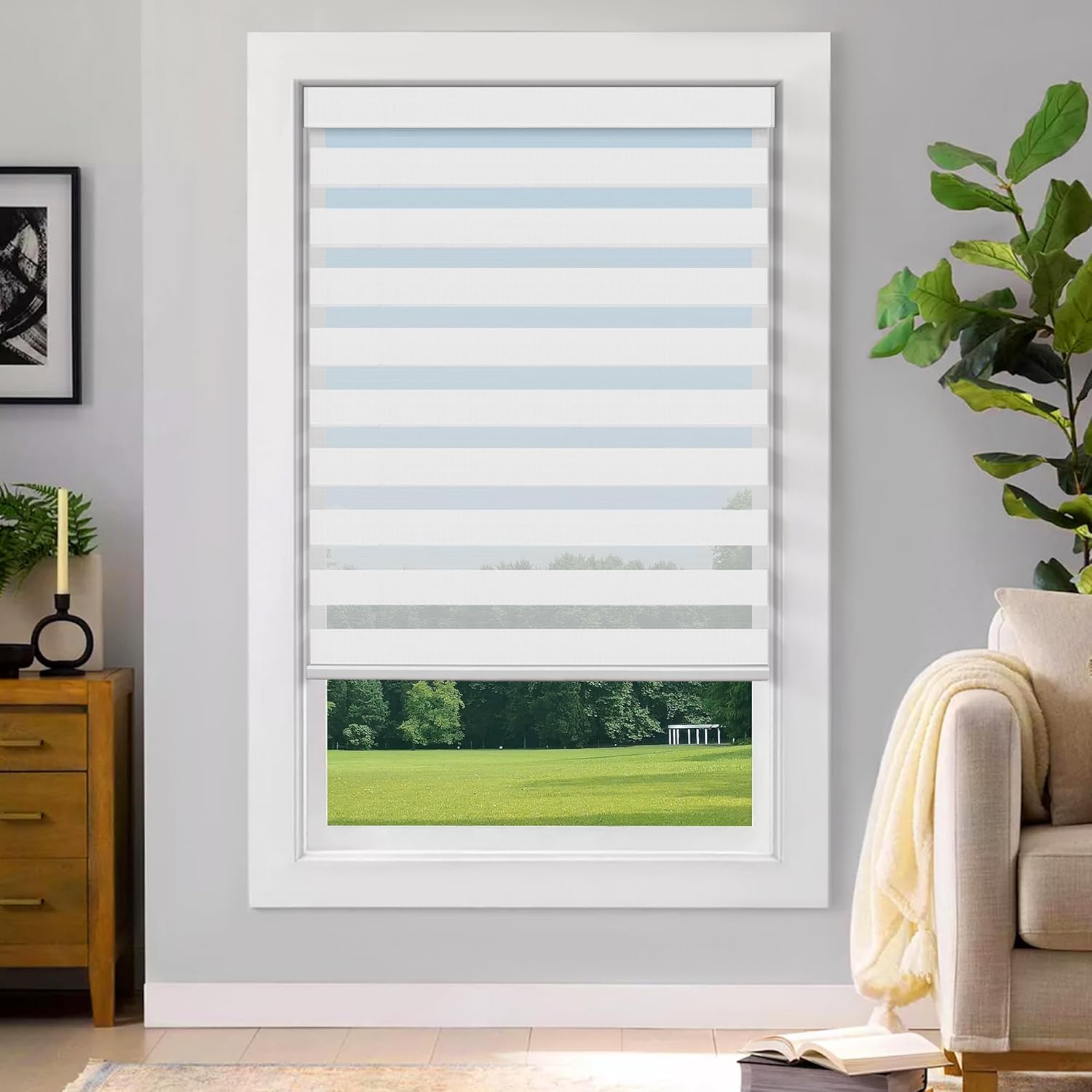 Amazon.com: UNISHADES Cordless Zebra Blinds for Windows High Precision Woven Fabrics with ...