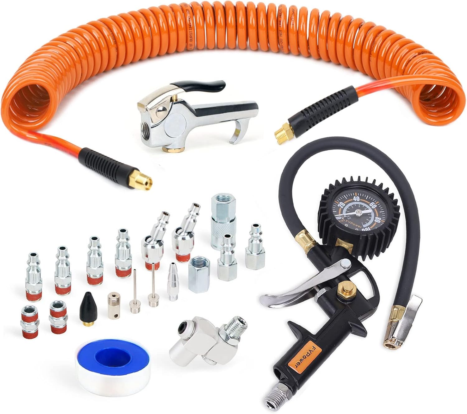 FYPower 22 Pieces Air Compressor Accessories kit, 1/4 inch x 25 ft ...