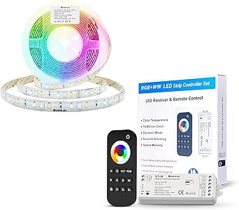 Amazon.com: GIDEALED RF Remote RGBW Controller with 24V RGBWW LED Strip ...