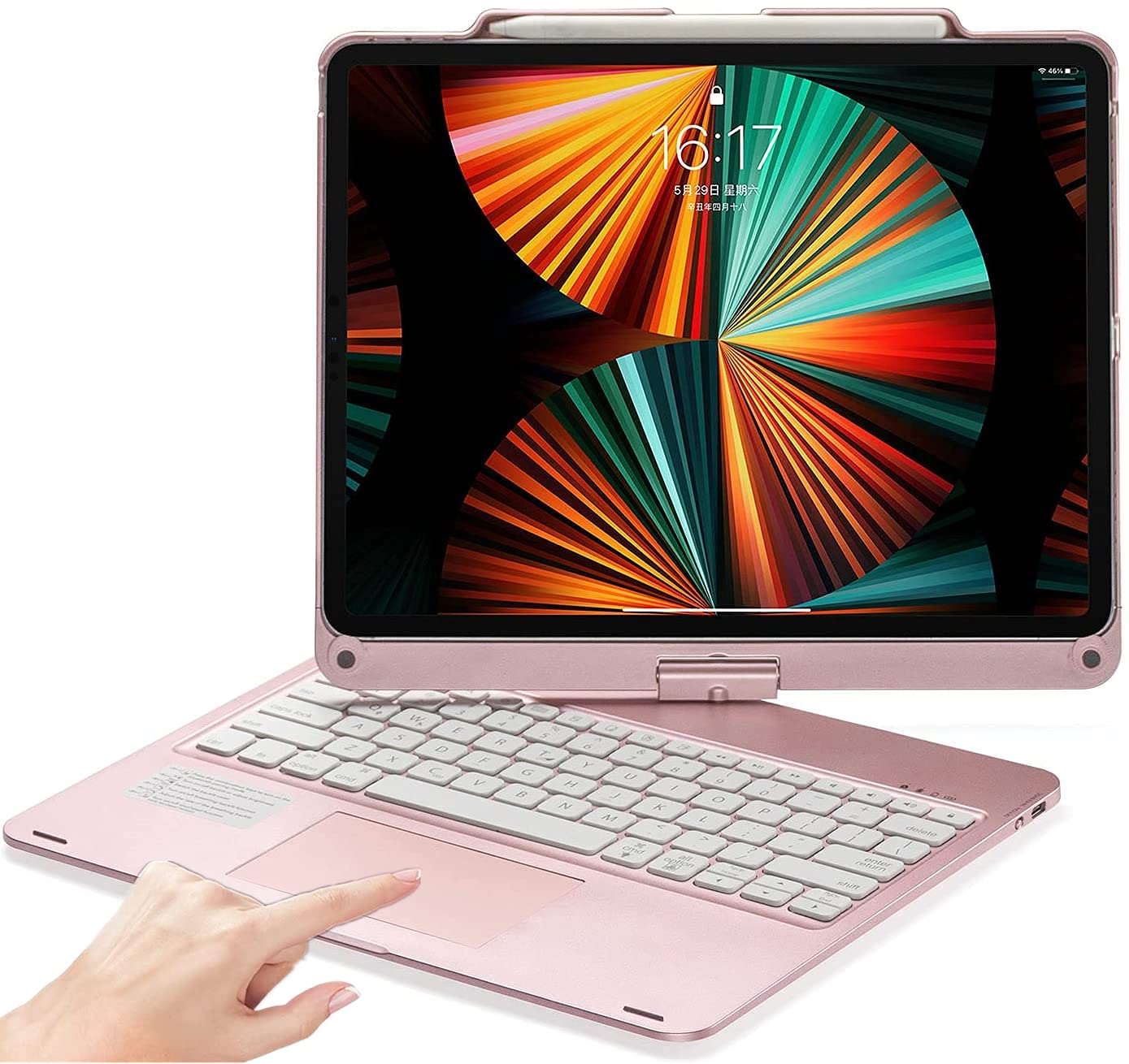 Amazon.com: Rotatable Keyboard Case for iPad Air 13-inch (M2)/Pro 12.9 ...