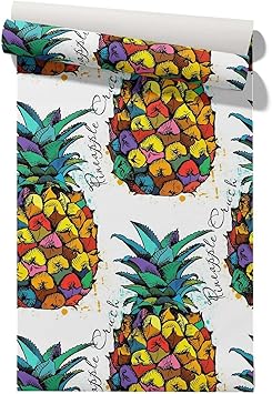 CEVAN Kitchen Wallpaper Panel Ribbed Furniture Sticker Pineapple Modern ...
