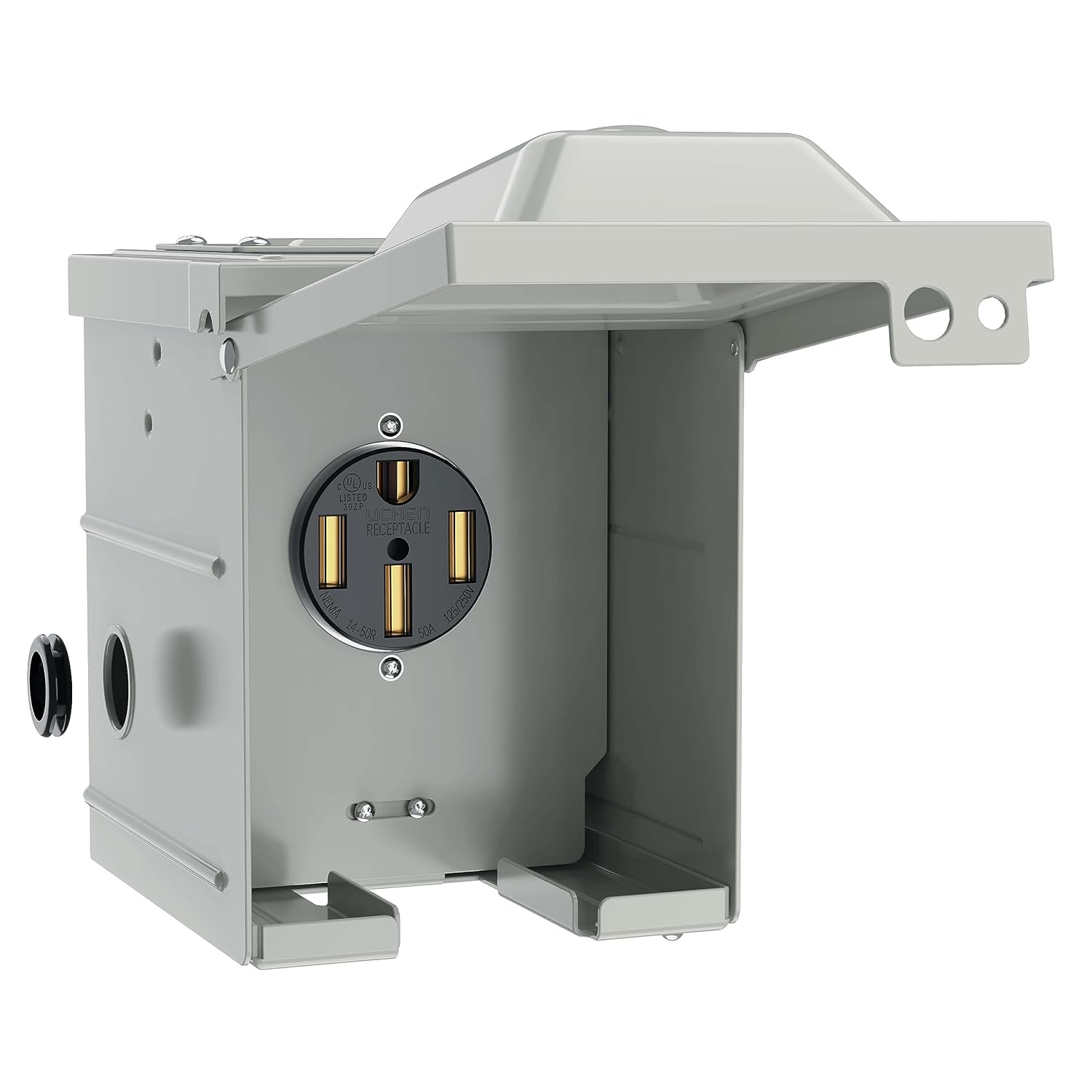 CircleRiver 50 Amp RV Power Outlet Box Predrilled NEMA 14-50R Outdoor ...