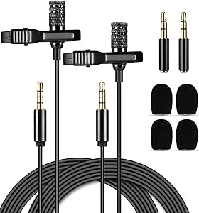 Amazon.com: 2-Pack Lavalier Lapel Microphone Compatible with Rode ...